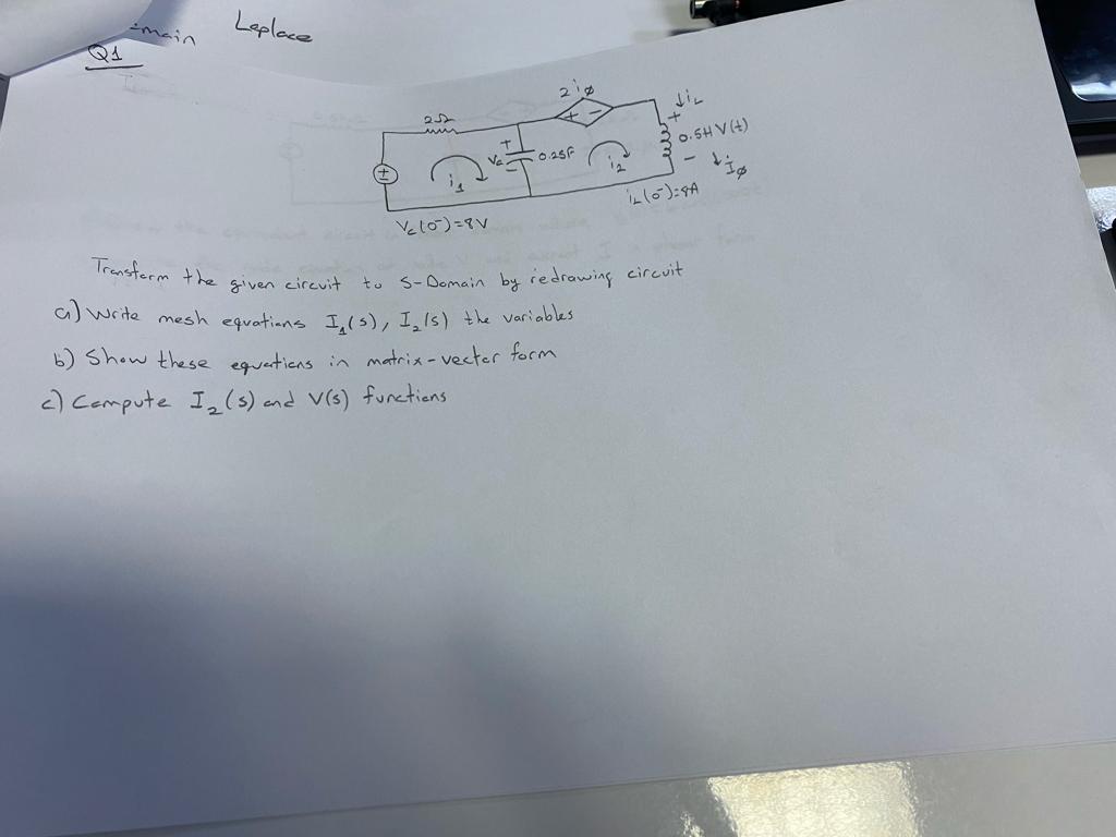 Solved transform the given circuit to S-Domain by redrawing | Chegg.com Solved transform the given circuit to S-Domain by redrawing | Chegg.com