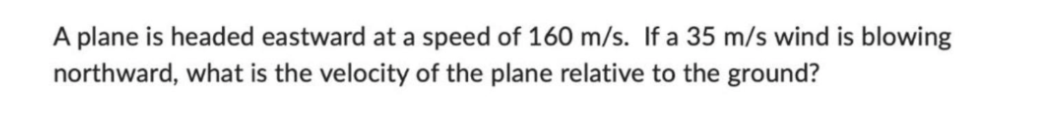 Solved A plane is headed eastward at a speed of 160 m/s. If | Chegg.com