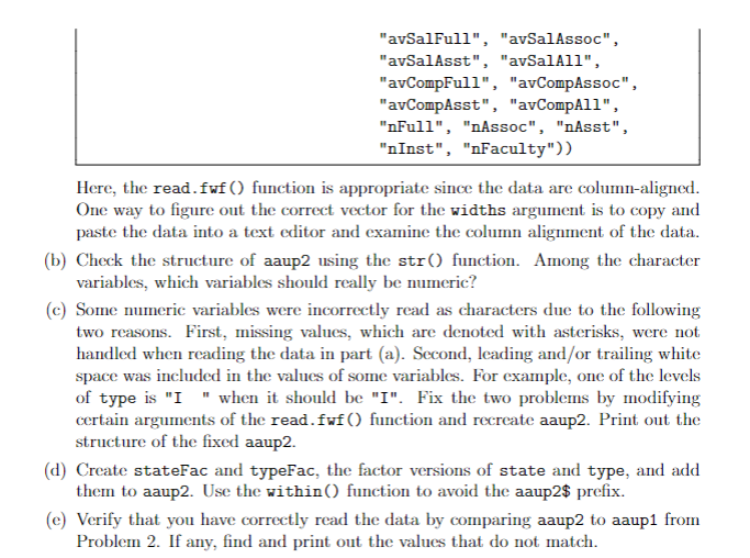 Solved In this problem, we read the faculty salary data from | Chegg.com