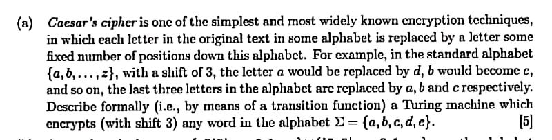 Solved (a) Caesar's cipher is one of the simplest and most | Chegg.com