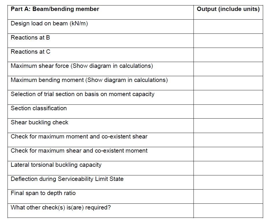 Solved Beam/bending member Experts only The structure is to | Chegg.com
