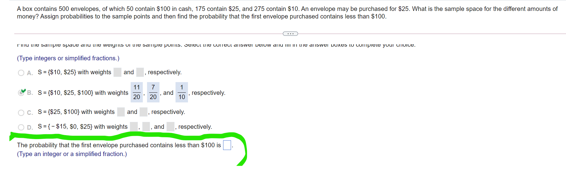 Solved A box contains 500 envelopes, of which 50 contain | Chegg.com