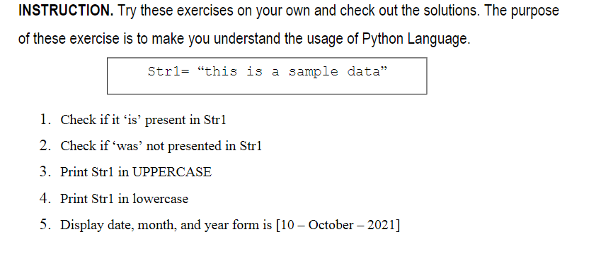 Solved INSTRUCTION. Try these exercises on your own and | Chegg.com