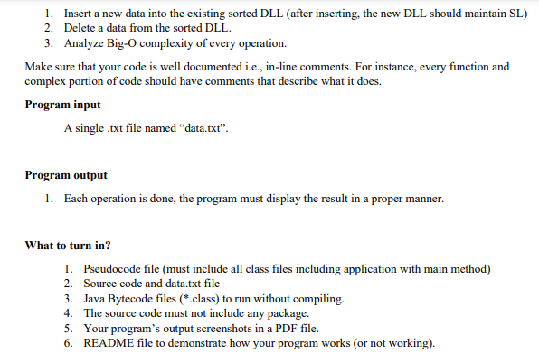 Solved 1. Insert a new data into the existing sorted DLL | Chegg.com