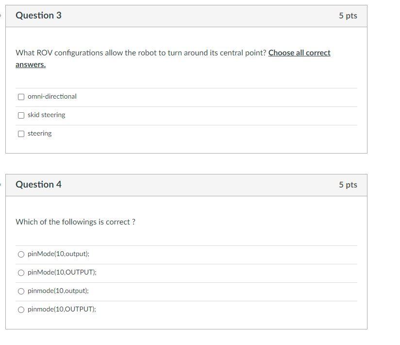 Solved Question 1 15 pts void setup( { pinMode(13,OUTPUT); } | Chegg.com