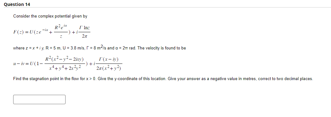 Consider the complex potential given by | Chegg.com