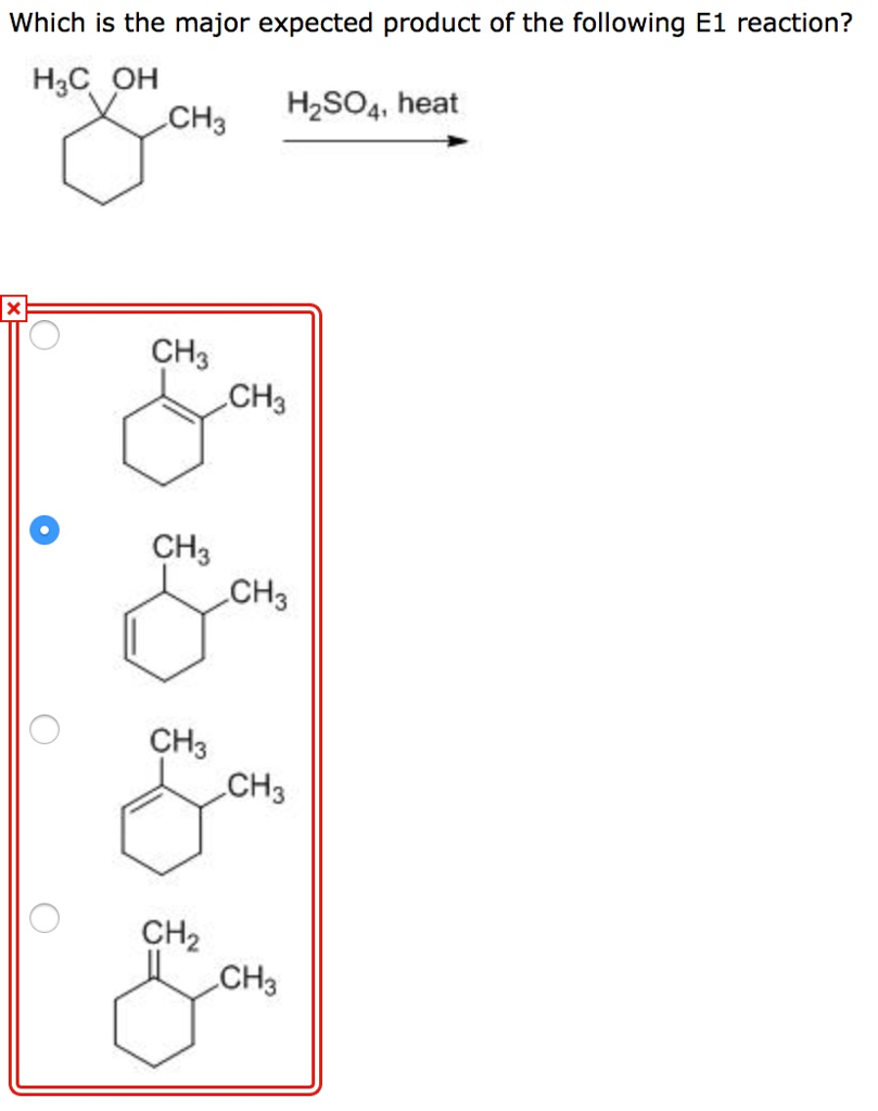 Solved Which is the major expected product of the following | Chegg.com