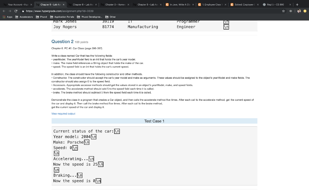 Solved In Java Write A Class Named Car That Has 9644