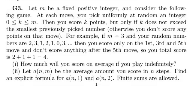 G3. Let m be a fixed positive integer, and consider | Chegg.com