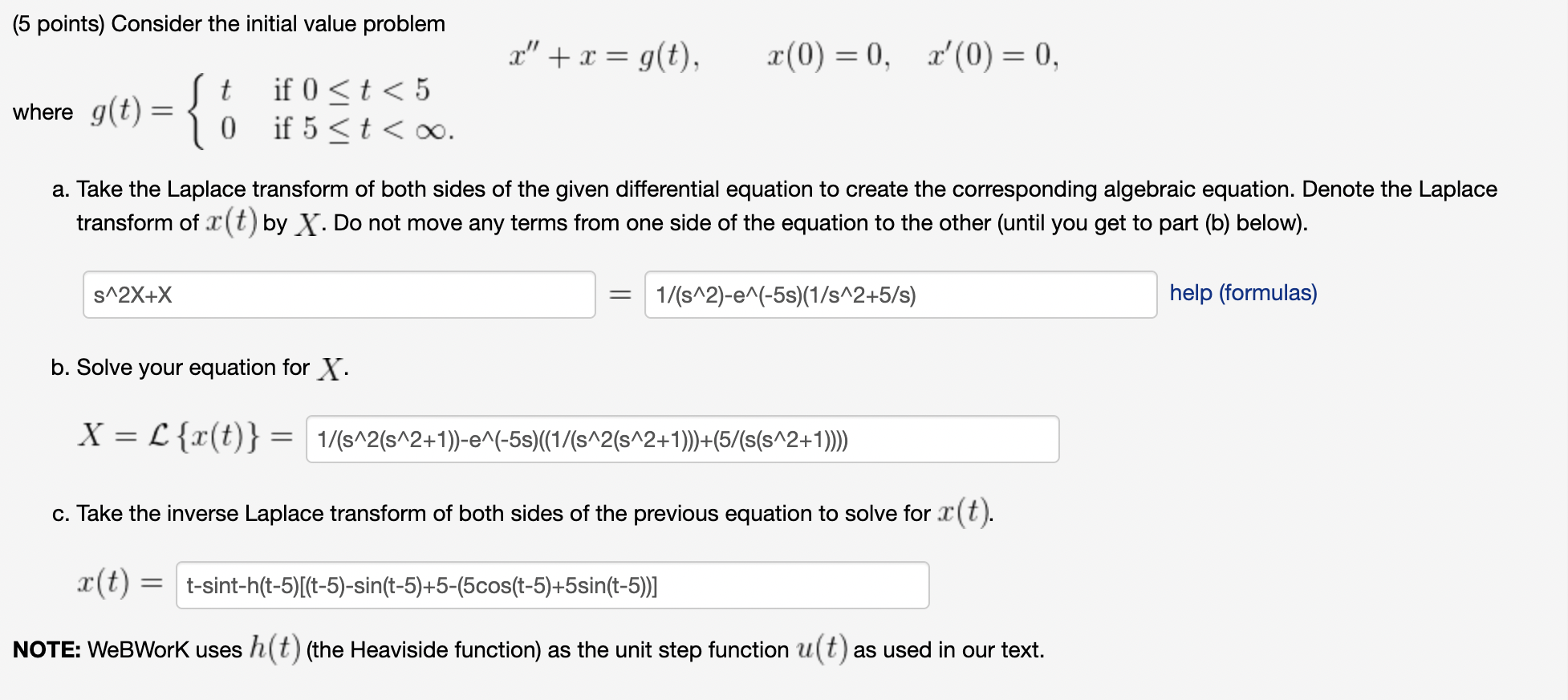 Solved (5 points) Consider the initial value problem x" + x | Chegg.com