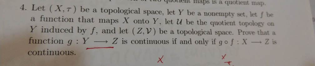 Solved l maps is a quotient map. 4, Let ( X,T ) be a | Chegg.com
