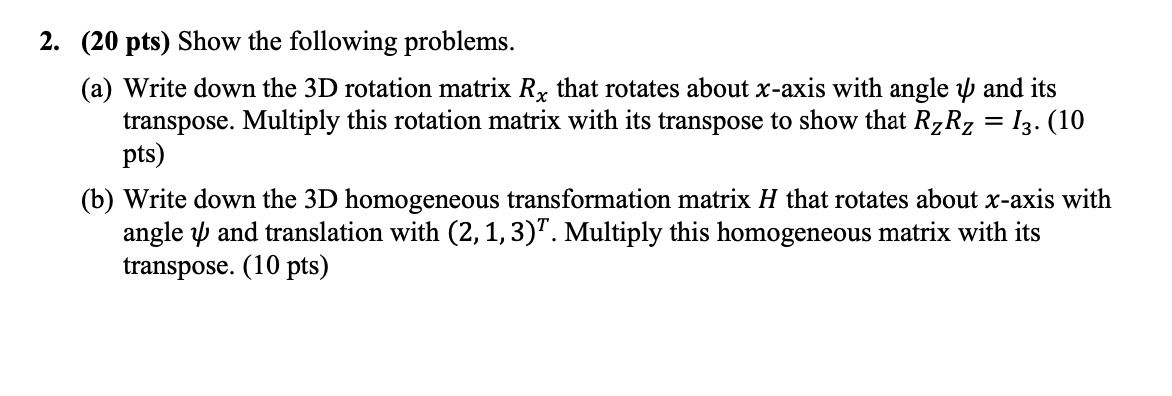 Solved 2. (20 pts) Show the following problems. (a) Write | Chegg.com