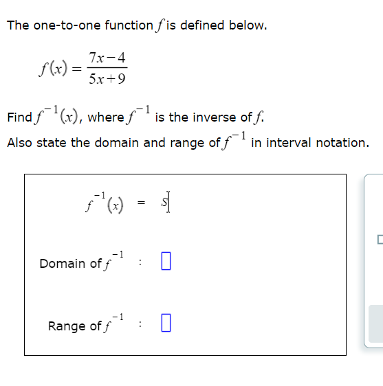 Solved The one-to-one function f is defined below. f(x)=x3−6 | Chegg.com