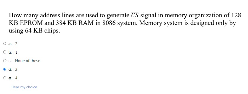 Solved How many address lines are used to generate ?bar (CS) | Chegg.com