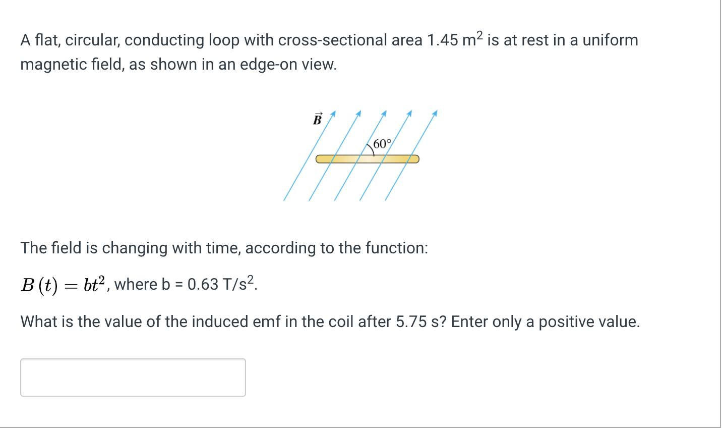 Solved A flat, circular, conducting loop with | Chegg.com