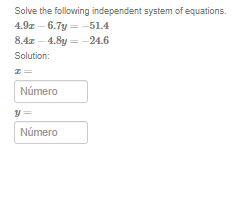 Solved Solve the following independent system of equations. | Chegg.com