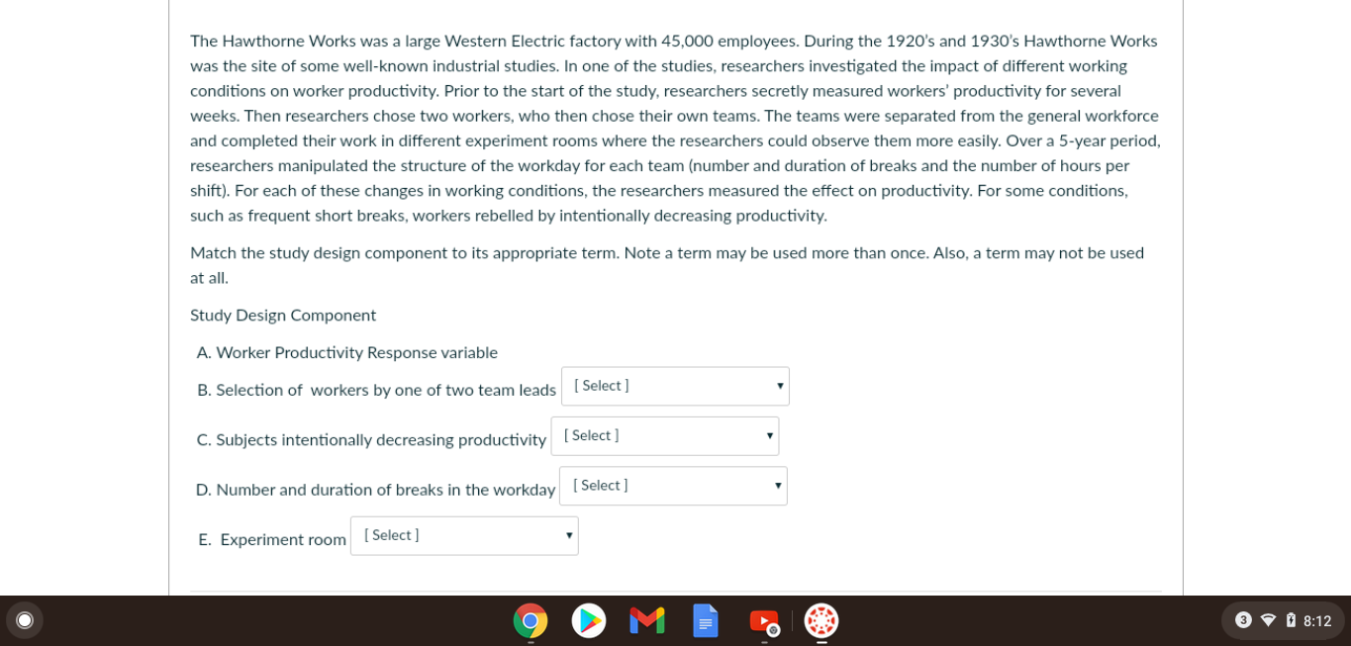 Solved The Hawthorne Works was a large Western Electric | Chegg.com