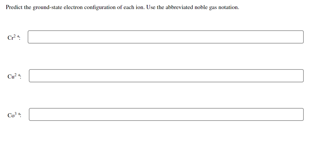 Solved Predict The Ground State Electron Configuration Of