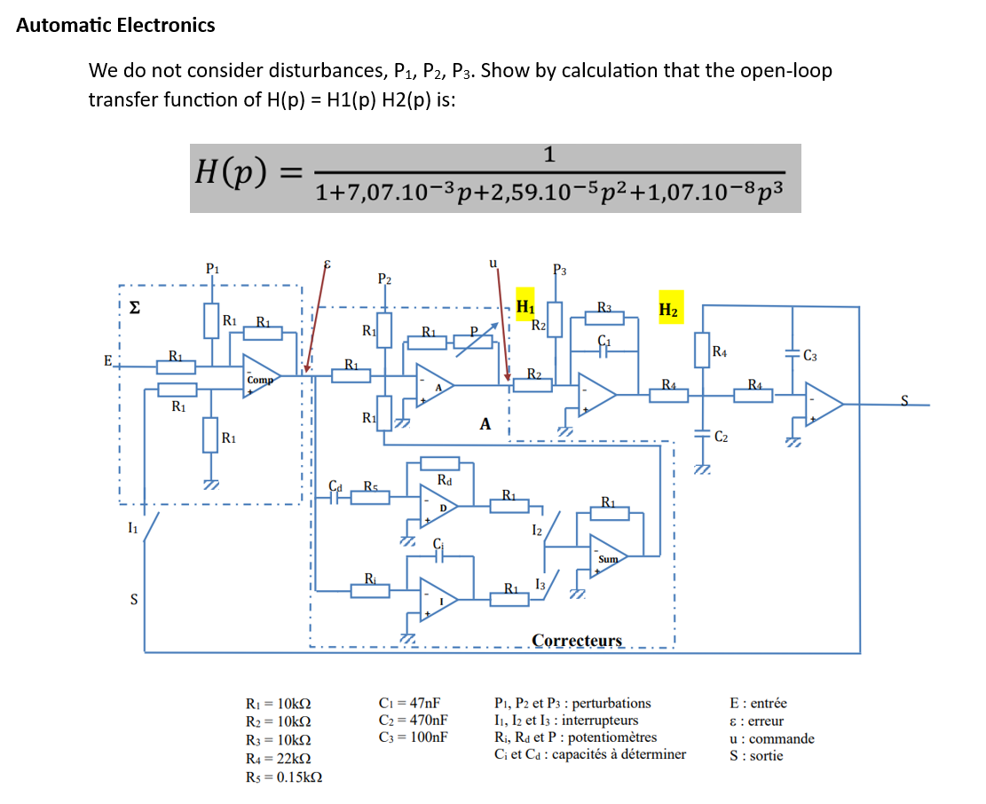Solved Automatic ElectronicsWe do not consider disturbances, | Chegg.com