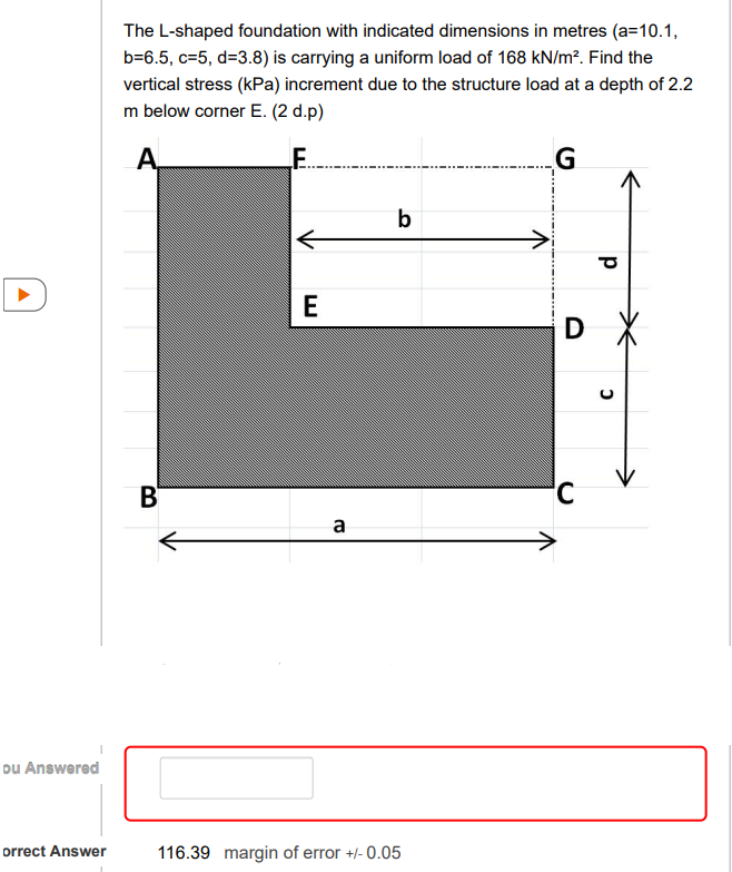 Solved The L-shaped foundation with indicated dimensions in | Chegg.com