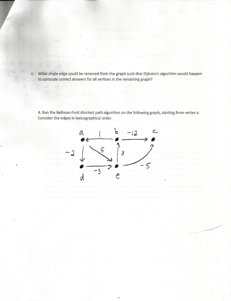 Solved 3. Consider the following directed, wcighted graph: | Chegg.com Solved 3. Consider the following directed, wcighted graph: | Chegg.com