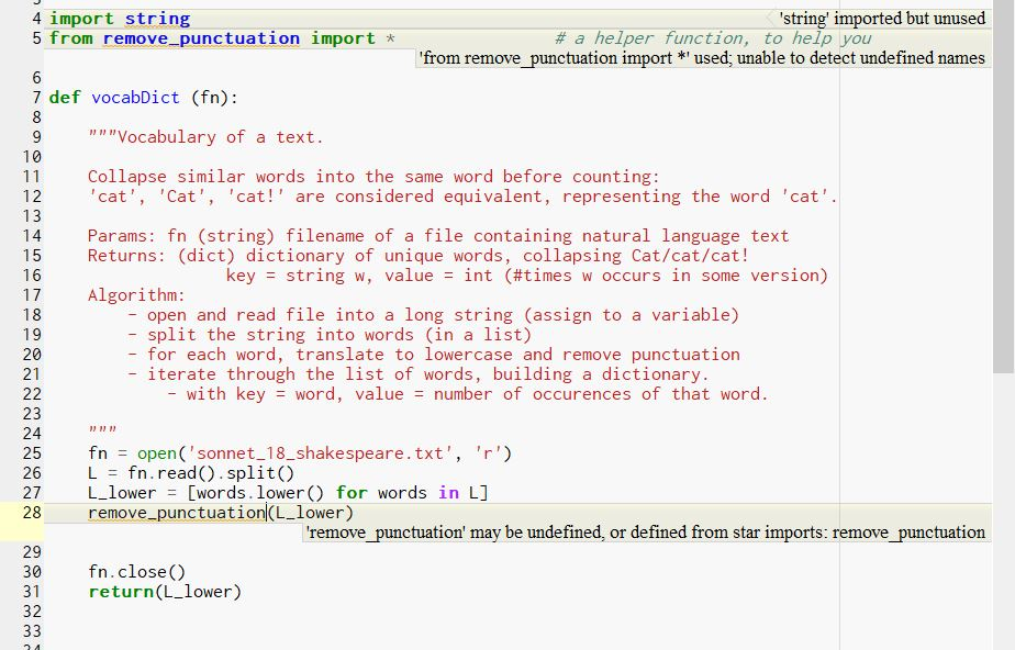 4 import string 5 from remove_punctuation import * | Chegg.com