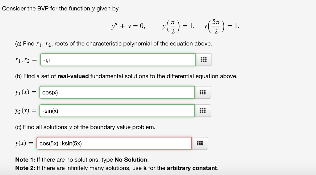 Solved Consider the BVP for the function y given by (a) Find | Chegg.com