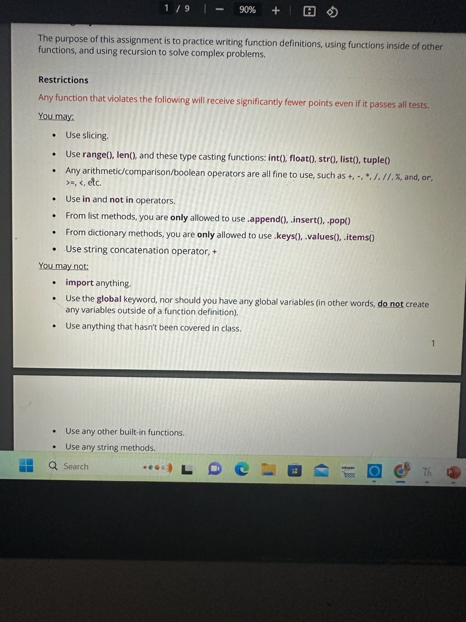 Solved The purpose of this assignment is to practice writing | Chegg.com