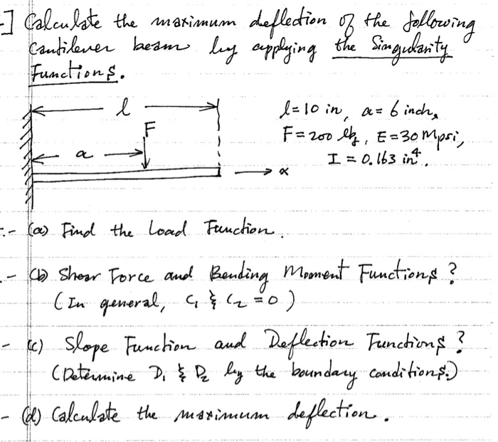 Solved Calculate the maximum deflection of the following | Chegg.com