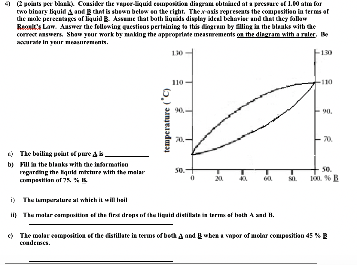 Solved 4) (2 points per blank). Consider the vapor-liquid | Chegg.com