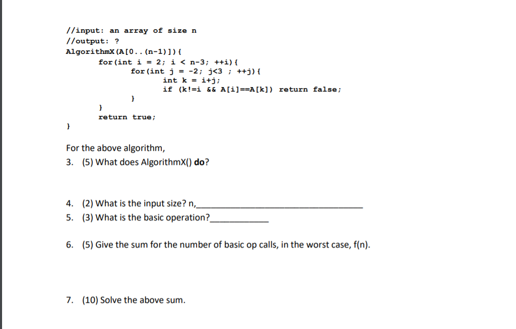 Solved Input An Array Of Size N 1output Algorithmx 1195