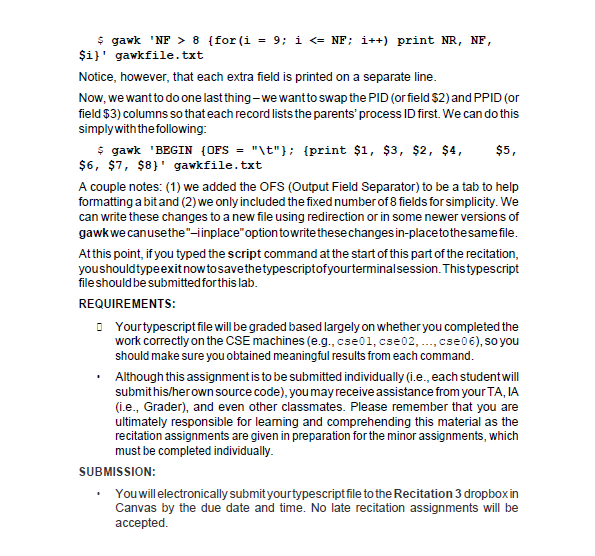 Solved RECITATION DESCRIPTION: The purpose of this | Chegg.com