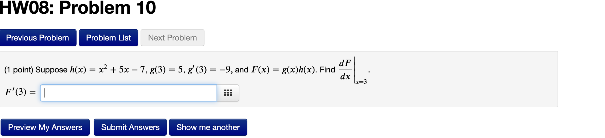 Solved HW08: Problem 10 Previous Problem Problem List Next | Chegg.com