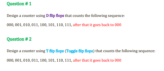 Solved Design a counter using D flip flops that counts the | Chegg.com