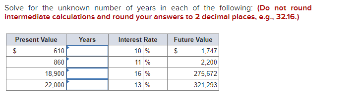 Solved For each of the following, compute the future value: | Chegg.com