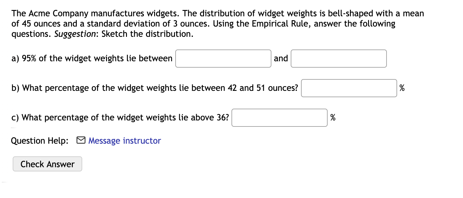 Solved The Acme Company manufactures widgets. The | Chegg.com