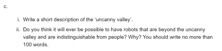 Solved C. i. Write a short description of the 'uncanny | Chegg.com