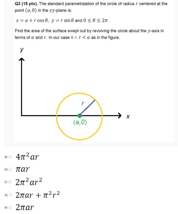 Solved Q3 (15 pts). The standard parametrization of the | Chegg.com