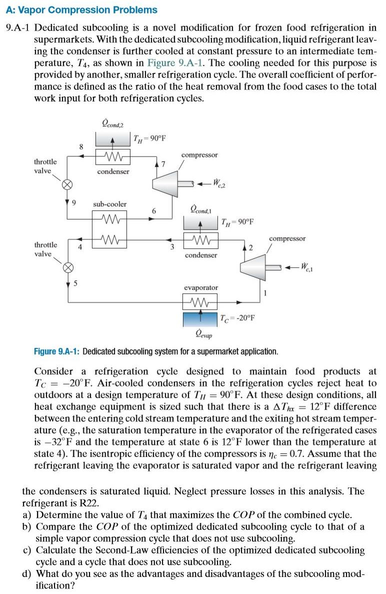 Solved A: Vapor Compression Problems 9.A-1 Dedicated | Chegg.com