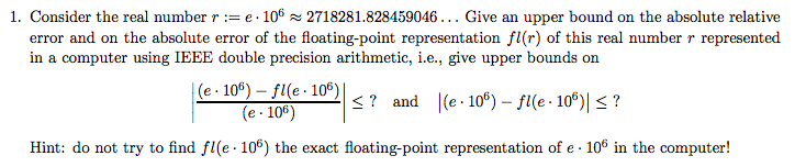Solved 1. Consider the real number1062718281.828459046... | Chegg.com