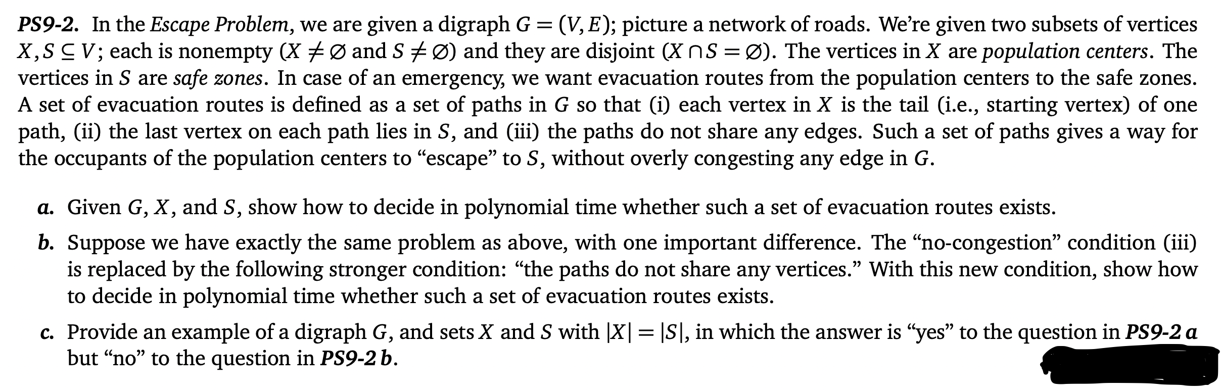 Solved PS9-2. In the Escape Problem, we are given a digraph | Chegg.com