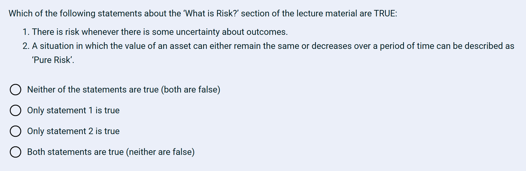 Solved Which of the following statements about the 'What is | Chegg.com