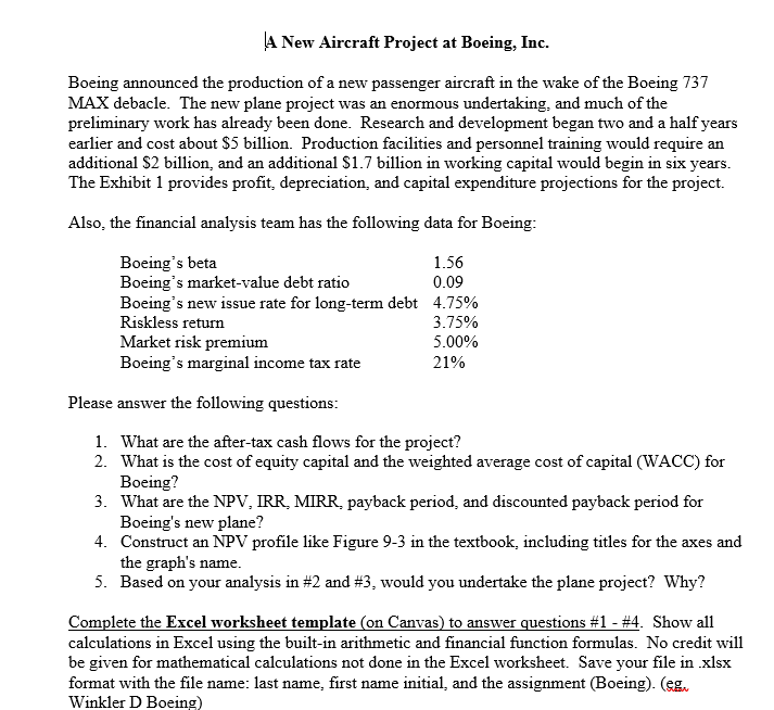 Question: Complete the Excel worksheet template | Chegg.com