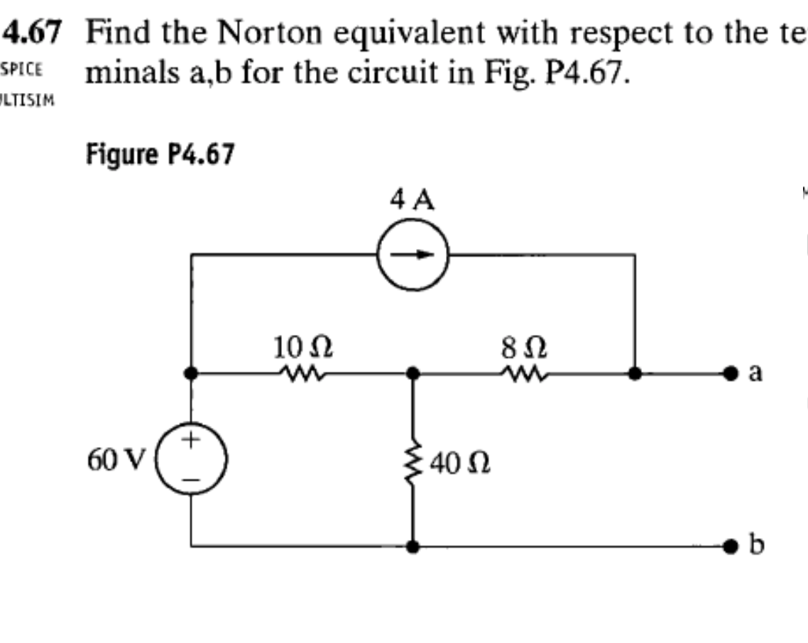 Solved 4.67 Find the Norton equivalent with respect to the | Chegg.com
