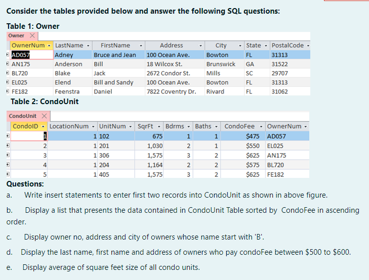 Solved + 1 Consider the tables provided below and answer the | Chegg.com