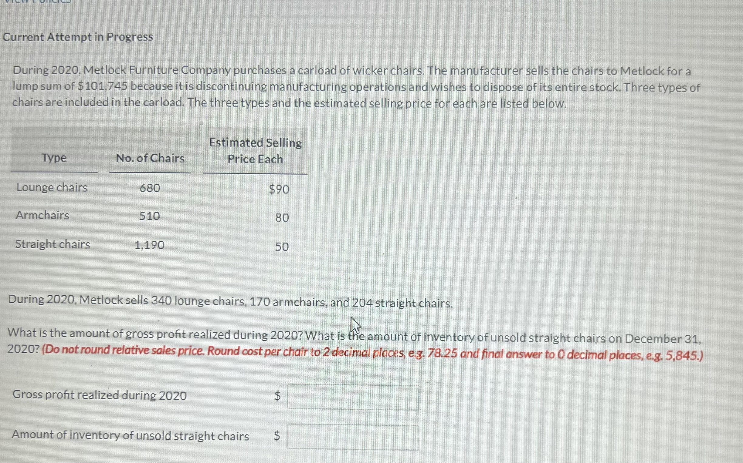 Solved Current Attempt in Progress During 2020, Metlock | Chegg.com