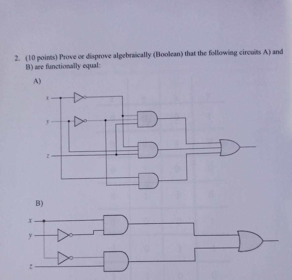 Solved 2. (10 points) Prove or disprove algebraically | Chegg.com Solved 2. (10 points) Prove or disprove algebraically | Chegg.com
