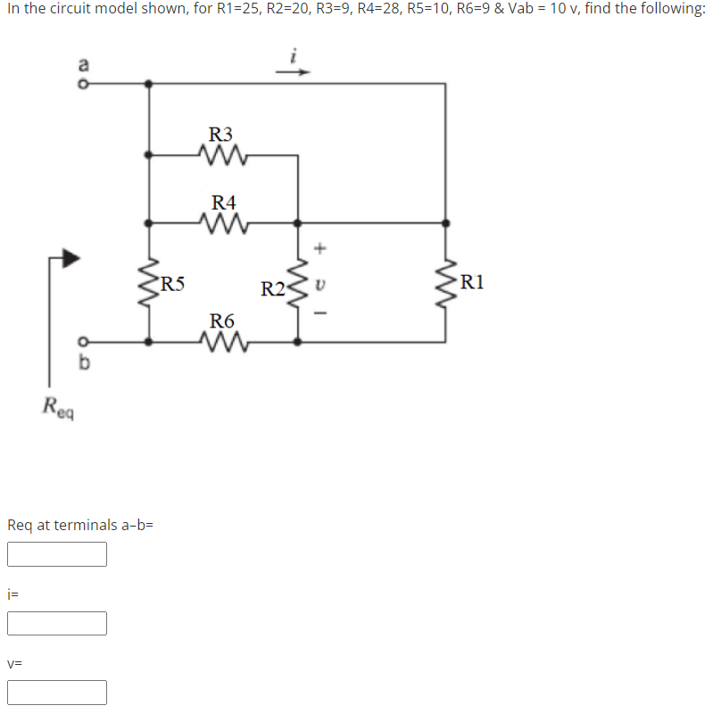 Solved In the circuit model shown, for R1=25, R2=20, R3=9, | Chegg.com
