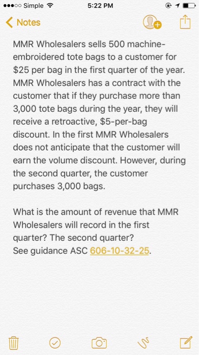 Solved 00 Simple令 5:22 PM くNotes MMR Wholesalers sells 500 | Chegg.com