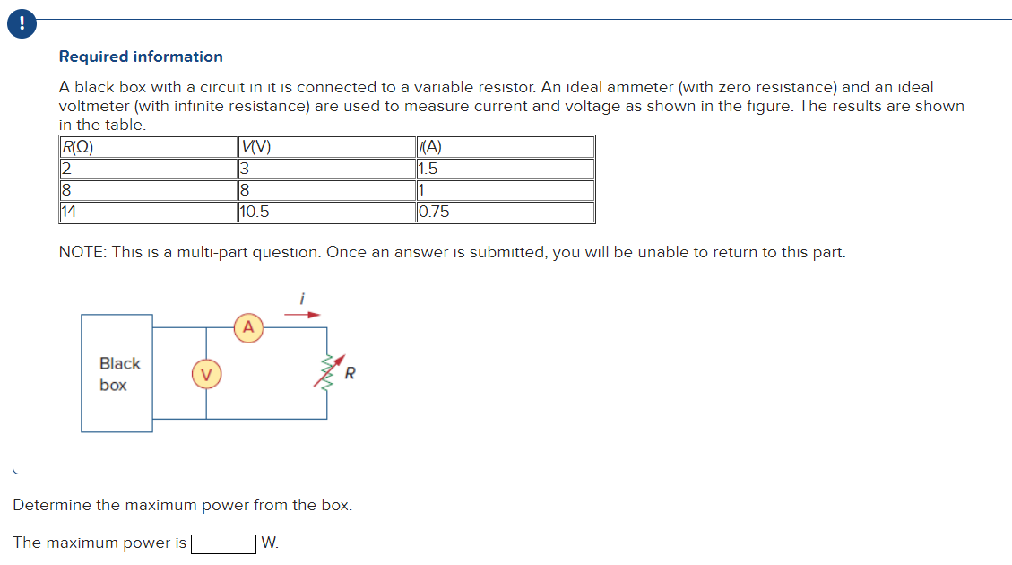 Solved Required information A black box with a circuit in it | Chegg.com